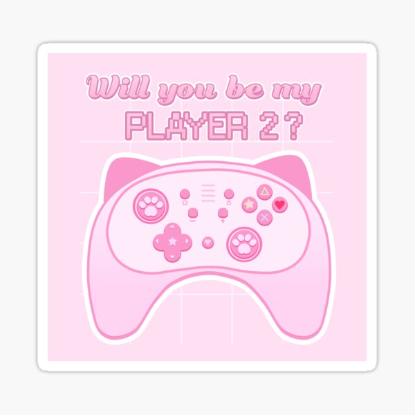 "Will you be my player two" Sticker for Sale by leoleon | Redbubble