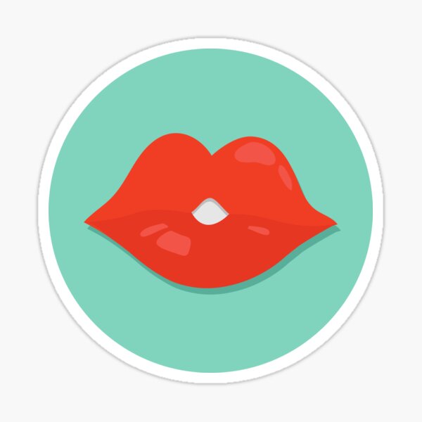"Red Lip Pout" Sticker for Sale by SweetShopSpot | Redbubble