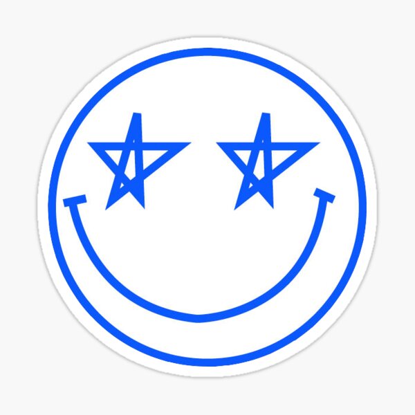 "blue star eye smiley face" Sticker for Sale by emilyattebery | Redbubble