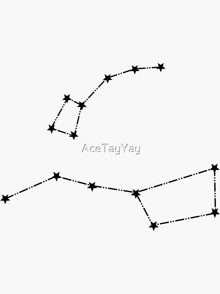 "Big Dipper and Little Dipper Constellations" Sticker for Sale by ...