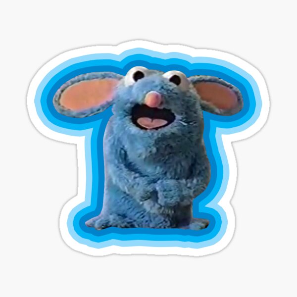 "Tutter the Big Blue House Mouse" Sticker for Sale by Bad-Wisdom ...