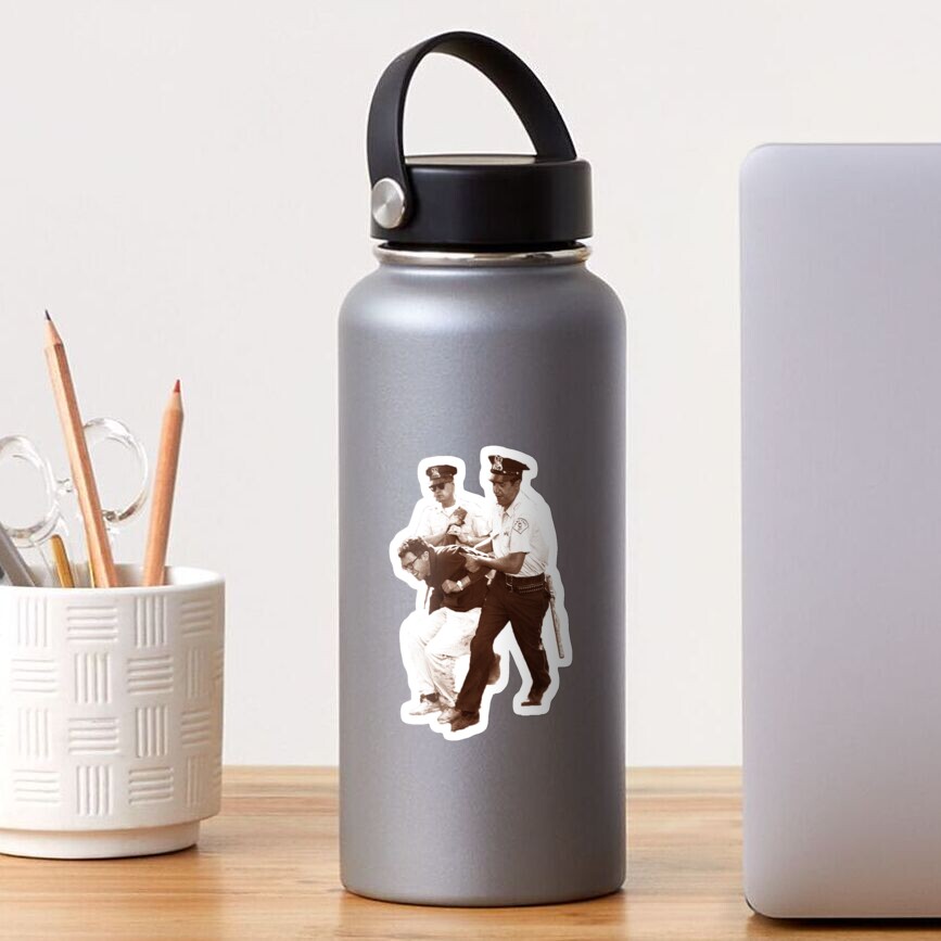 "Bernie Sanders Arrested" Sticker for Sale by Thelittlelord | Redbubble