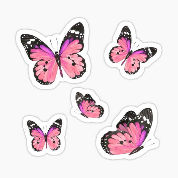 "Rose Butterfly Pack" Sticker by Pavnud | Redbubble