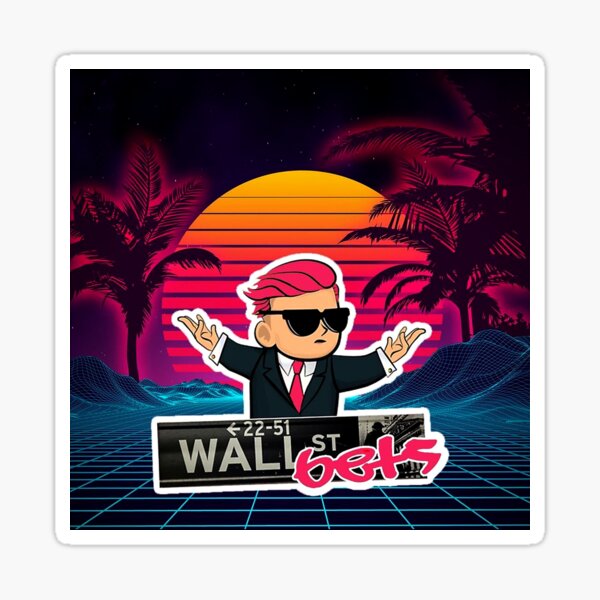 "Selling wallstreetbets reddit game stonks wsb kid wsbkid " Sticker for ...