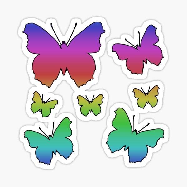 "Rainbow Butterfly Pack" Sticker for Sale by Pavnud | Redbubble