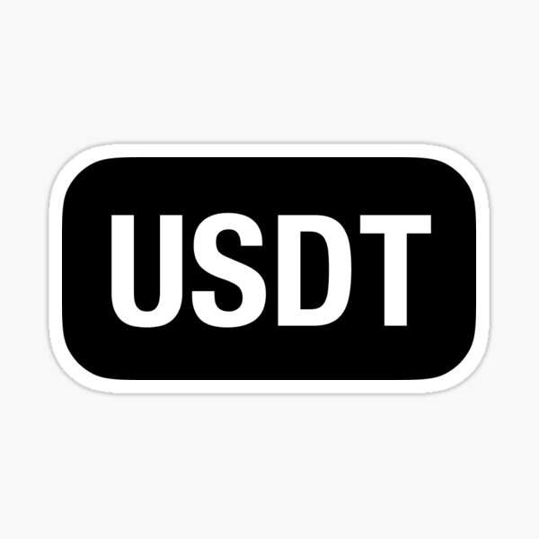"USDT Sticker - Euro Style, Black" Sticker by dotdecals | Redbubble