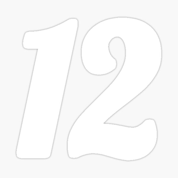 "Number 12 White" Sticker by t-shirtella | Redbubble