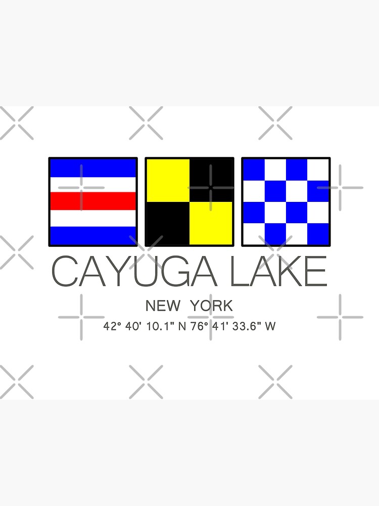 "Cayuga Lake New York Nautical Flag Art Wall Decor Cabin" Sticker by ...