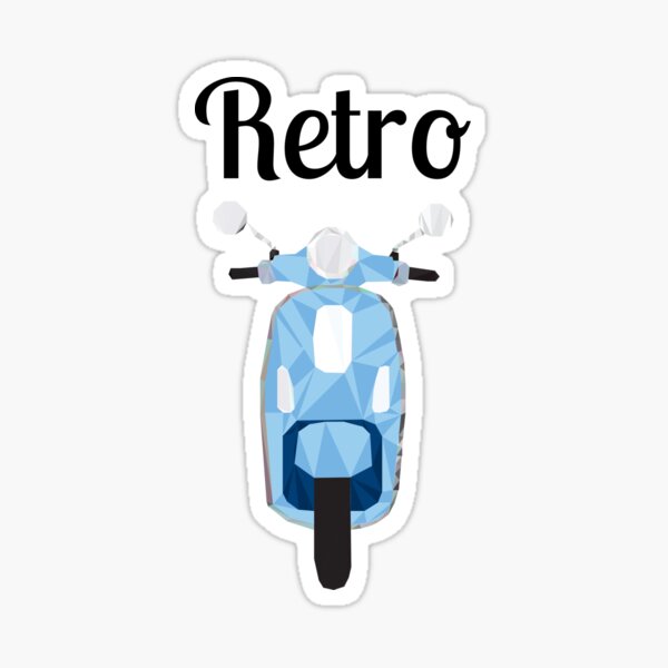 "Blue Vintage Vespa - Retro Scooter" Sticker for Sale by NoelNimmad ...