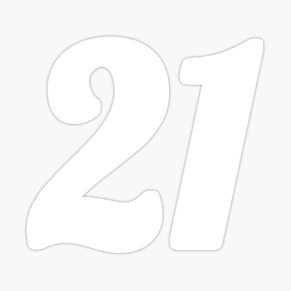 "Number 21 White" Sticker by t-shirtella | Redbubble