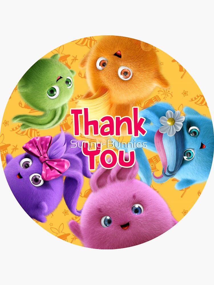 "Sunny Bunnies - Thank You (All / Orange)" Sticker for Sale by Sunny ...