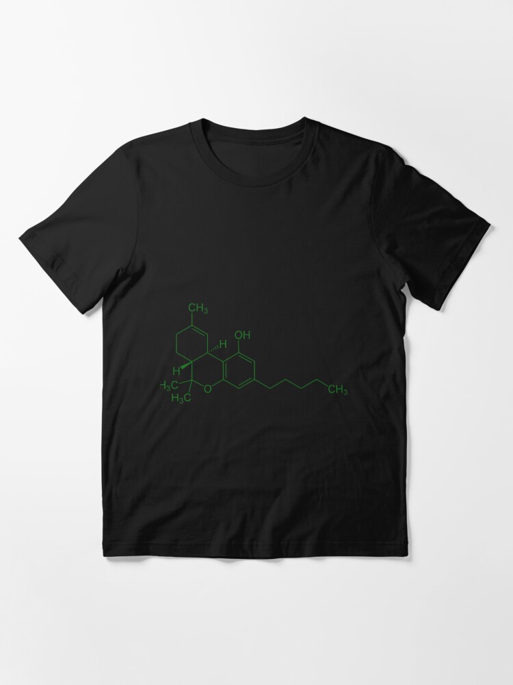 "THC Molecule (Green)" T-shirt for Sale by Squidcase | Redbubble | weed ...