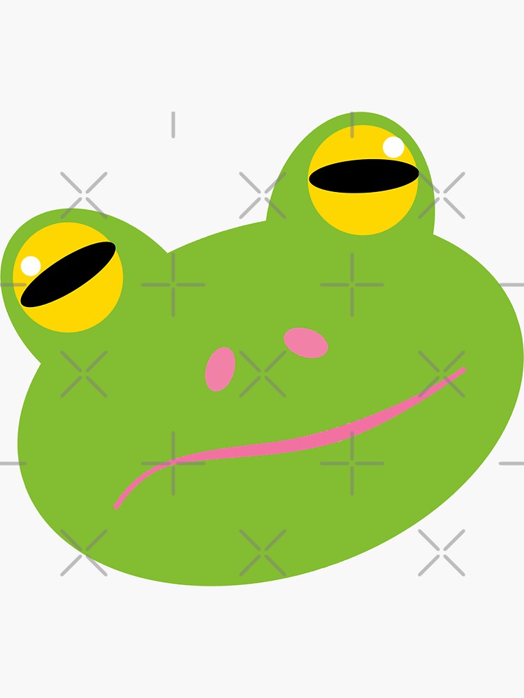 "Cute Green cartoon frog head" Sticker for Sale by tcmihe | Redbubble