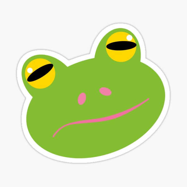 "Cute Green cartoon frog head" Sticker for Sale by tcmihe | Redbubble