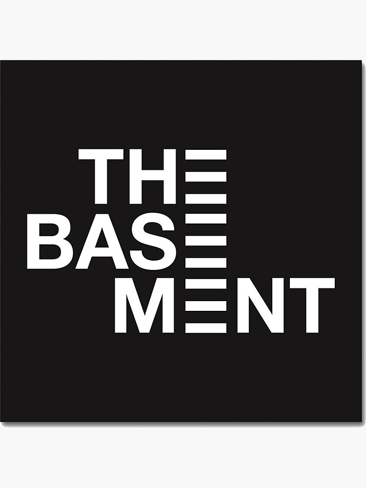 "the basement logo" Sticker by zeroisfirst | Redbubble