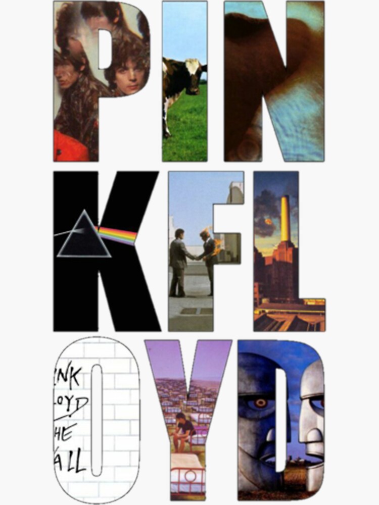 "Pink Floyd Pink font" Sticker by MalaRock | Redbubble