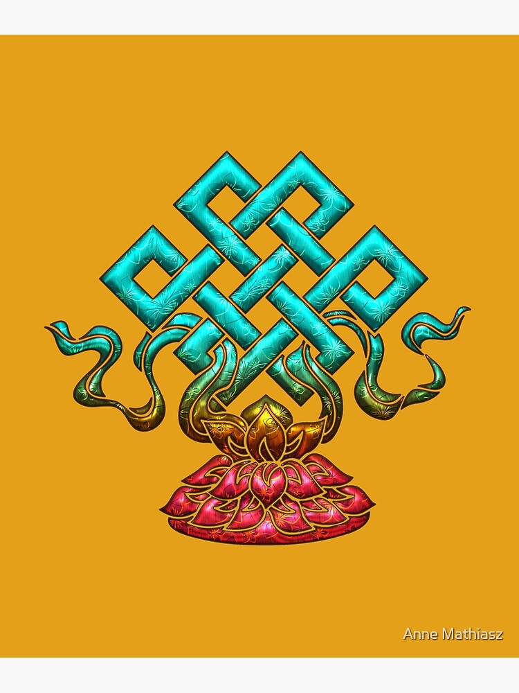 "Tibetan Endless Knot Lotus Buddhism Symbol" Art Print by nitty-gritty ...