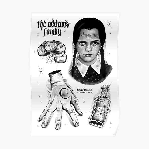 Poster « Le flash de la famille Addams », par lowrielizabeth | Redbubble