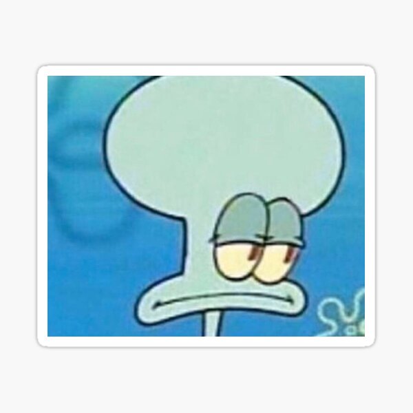 "Nose-less Squidward meme" Sticker for Sale by Lucas-yo | Redbubble