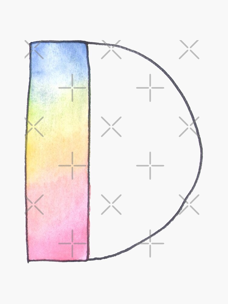 "Rainbow letter "D"" Sticker for Sale by pinksunshine246 | Redbubble