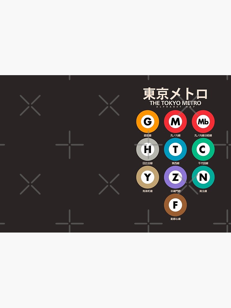 "Tokyo subway alphabet map, City metro poster, japan underground print ...