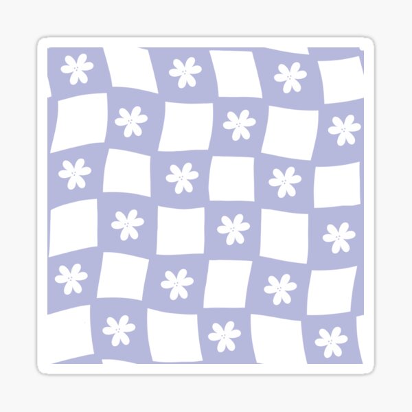 "Large Floral Checker Board - pastel lilac purple" Sticker for Sale by ...