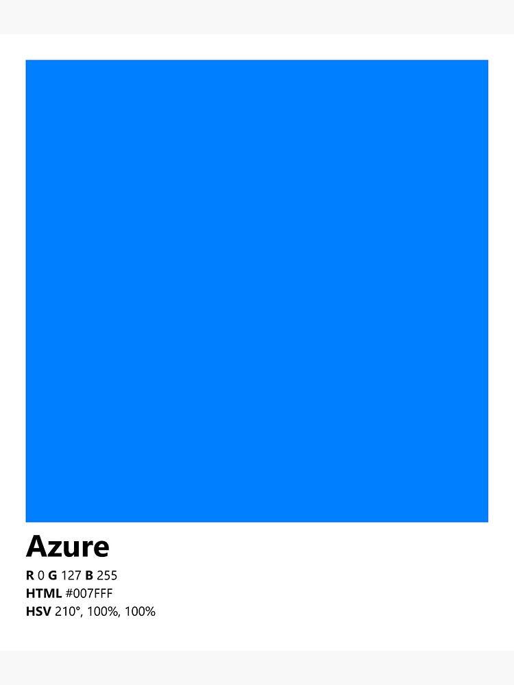"Color Swatch/Card (Azure)" Sticker for Sale by Pestorian | Redbubble