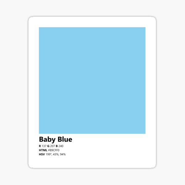 "Color Swatch/Card (Baby Blue)" Sticker for Sale by Pestorian | Redbubble