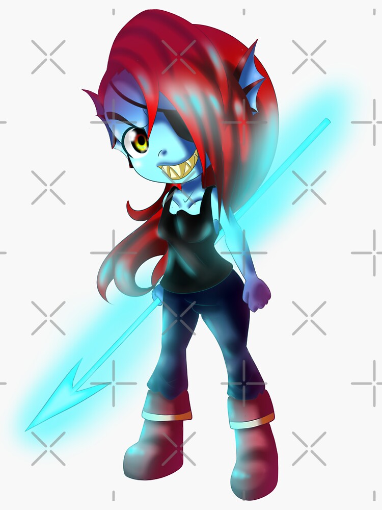 "Undyne Shiby - Undertale" Sticker by catygames | Redbubble