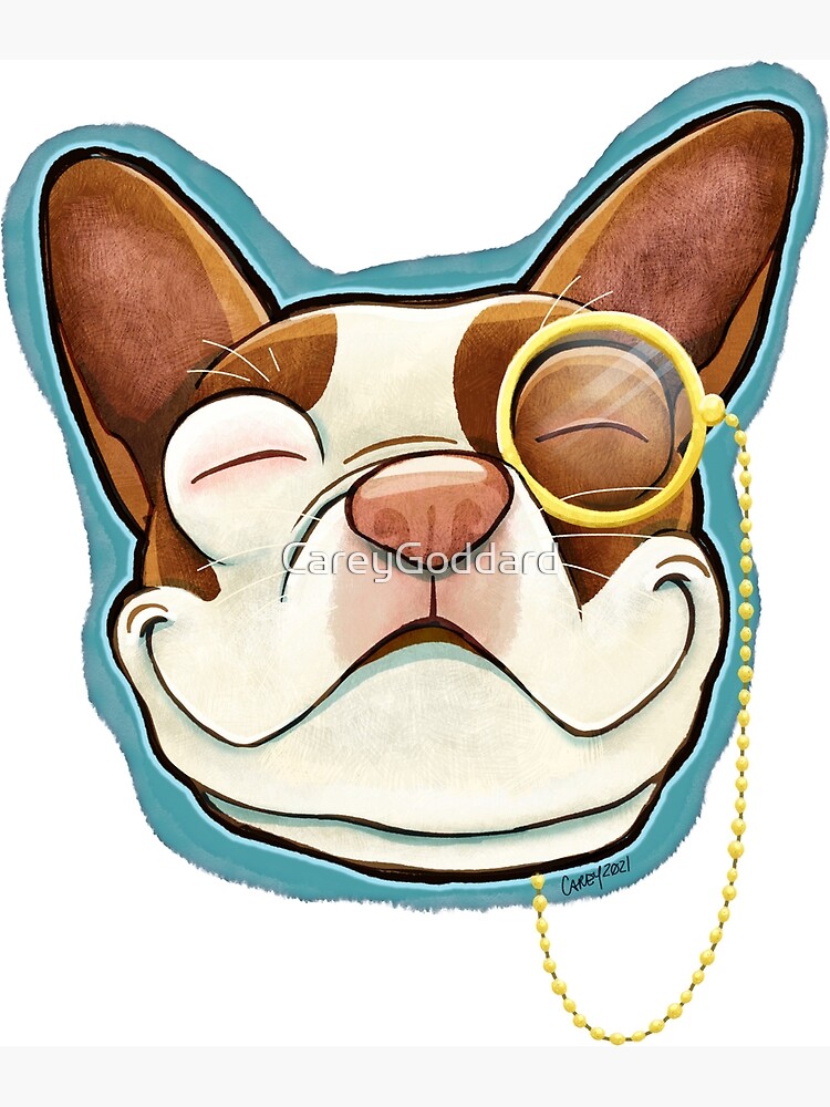 Póster «Monóculo Boston Terrier | Historieta ilustrada del perro» de ...