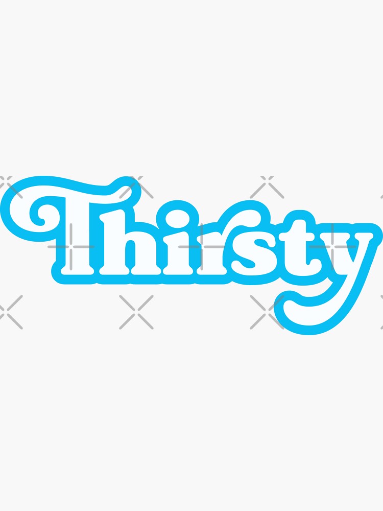 "Thirsty in white and blue" Sticker for Sale by ColorRitual | Redbubble