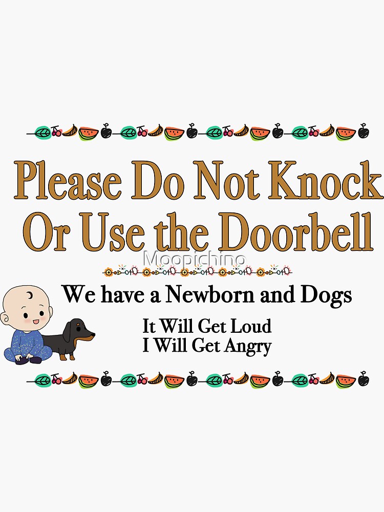 "Do Not Knock Sign" Sticker for Sale by Moopichino | Redbubble