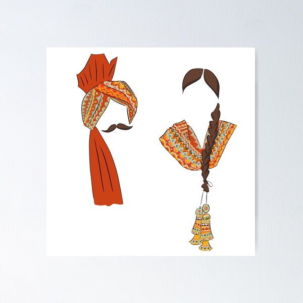 "pagg and paranda" Poster for Sale by Aisha Mohammad Nasreen | Redbubble