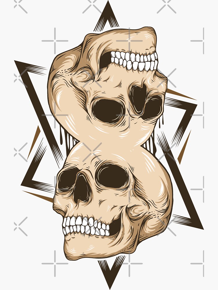"Double Skull" Sticker for Sale by Buluk | Redbubble