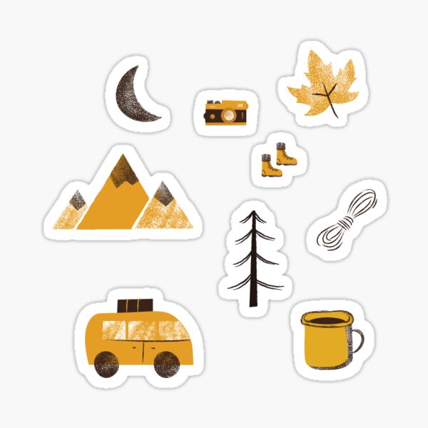 "Seattle Washington Retro Hiking Outdoors Hike Camping" Sticker by ...