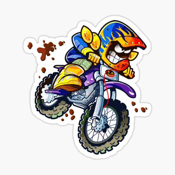 "outdoor motocross racing cartoon" Sticker by gutcamilla | Redbubble