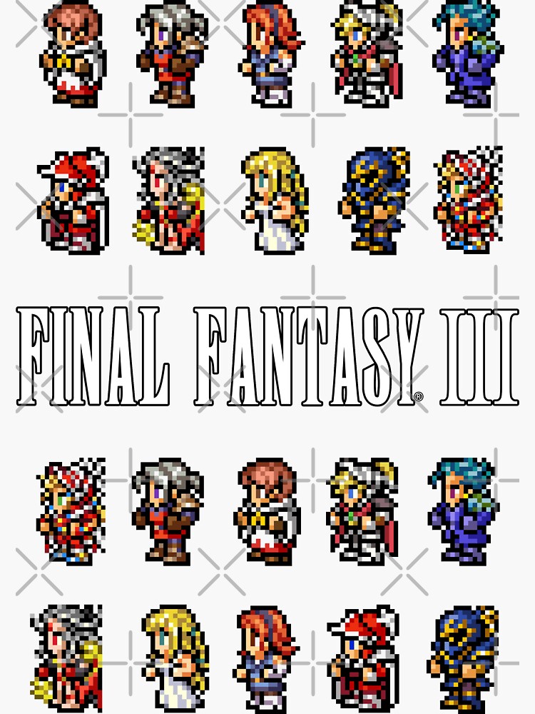 "Final Fantasy 3 III- Sprites PIXEL SPRITE" Sticker for Sale by ZeWiss ...