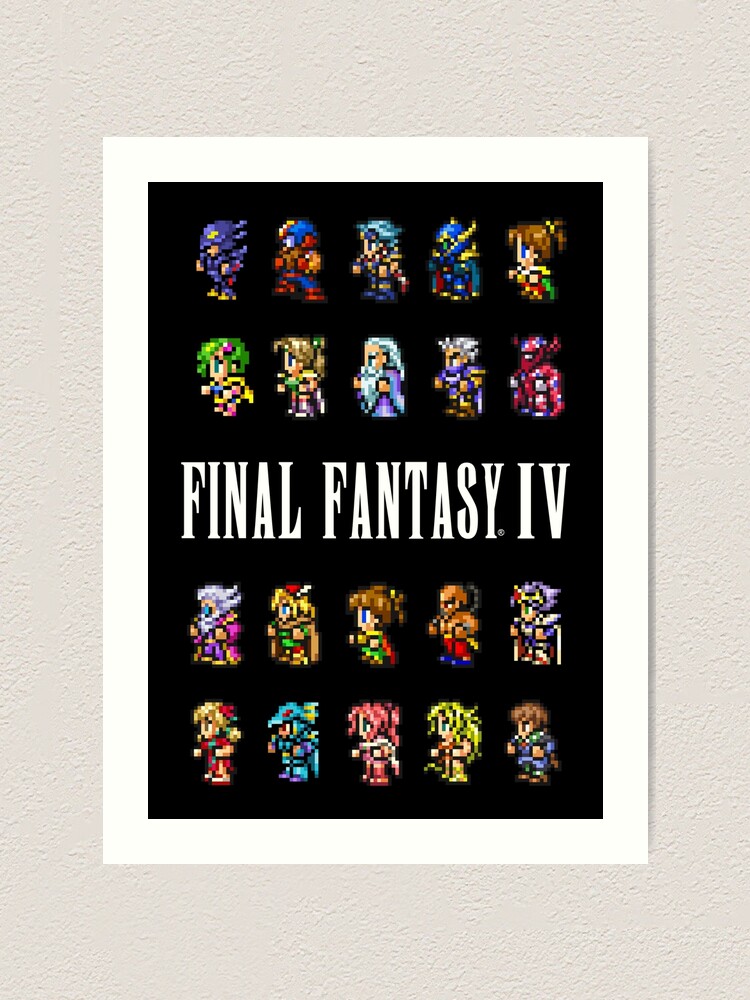 "Final Fantasy 4 IV - Sprites PIXEL SPRITE" Art Print by ZeWiss | Redbubble