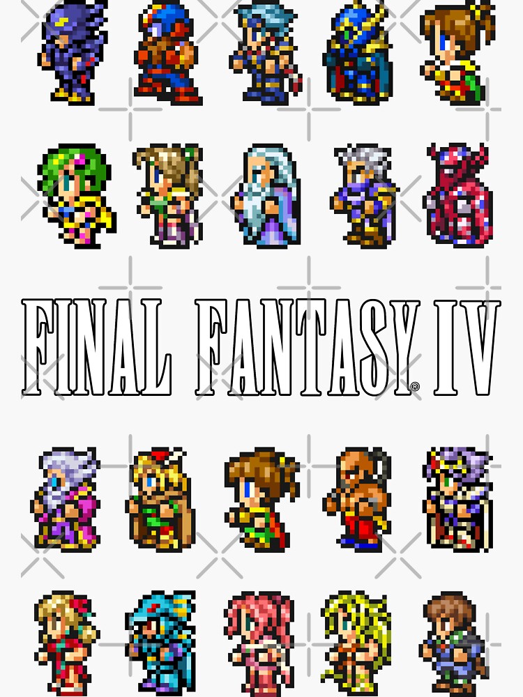 Pegatina «Final Fantasy 4 IV - Sprites PIXEL SPRITE» de ZeWiss | Redbubble