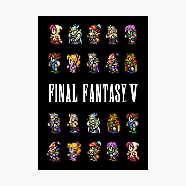 "Final Fantasy 5 V - Sprites PIXEL SPRITE" Photographic Print by ZeWiss ...