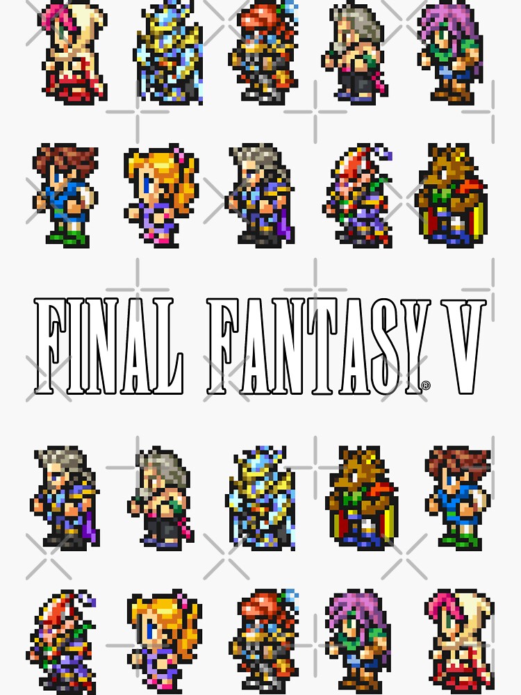 Pegatina «Final Fantasy 5 V - Sprites PIXEL SPRITE» de ZeWiss | Redbubble