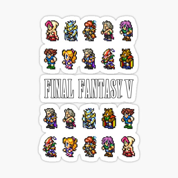 "Final Fantasy 5 V - Sprites PIXEL SPRITE" Sticker by ZeWiss | Redbubble
