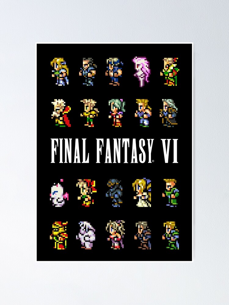 "Final Fantasy 6 VI - Sprites PIXEL SPRITE" Poster for Sale by ZeWiss ...