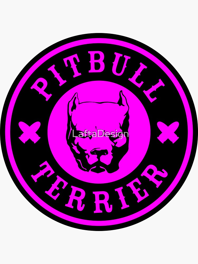 "Pitbull Terrier Pink/Black" Sticker by LaftaDesign | Redbubble