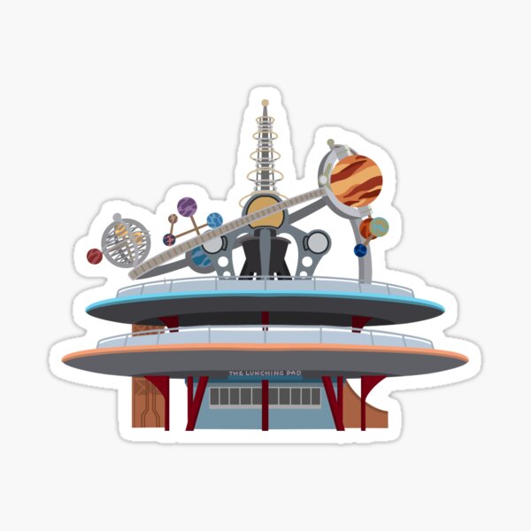 "Magic Kingdom Astro Orbiter and Peoplemover Building" Sticker for Sale ...