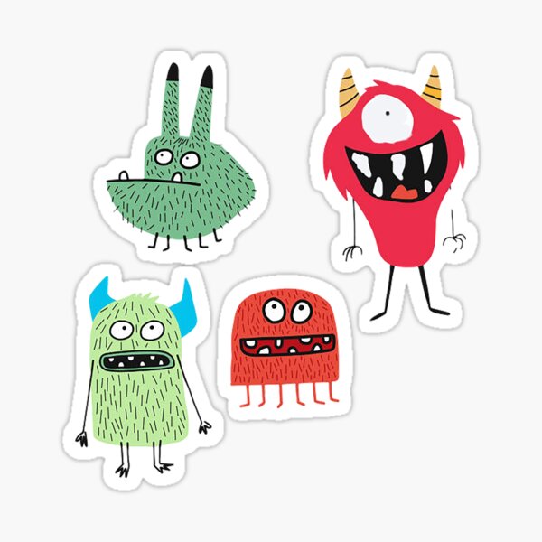 "4 Monster sticker pack" Sticker for Sale by Nostrathomas66 | Redbubble