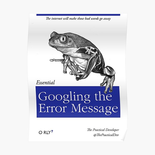 "Googling the Error Message" Poster for Sale by moondry | Redbubble