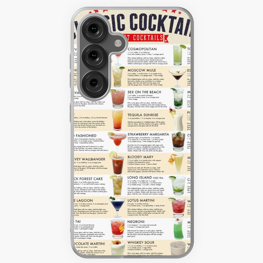 "Classic Cocktail Poster by Pocket Cocktails" Journal for Sale by ...