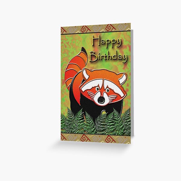 Happy Birthday Red Panda Greeting Card By Jkartlife Redbubble