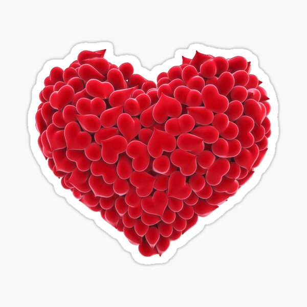 "Red Heart-3D" Sticker for Sale by TBShali | Redbubble